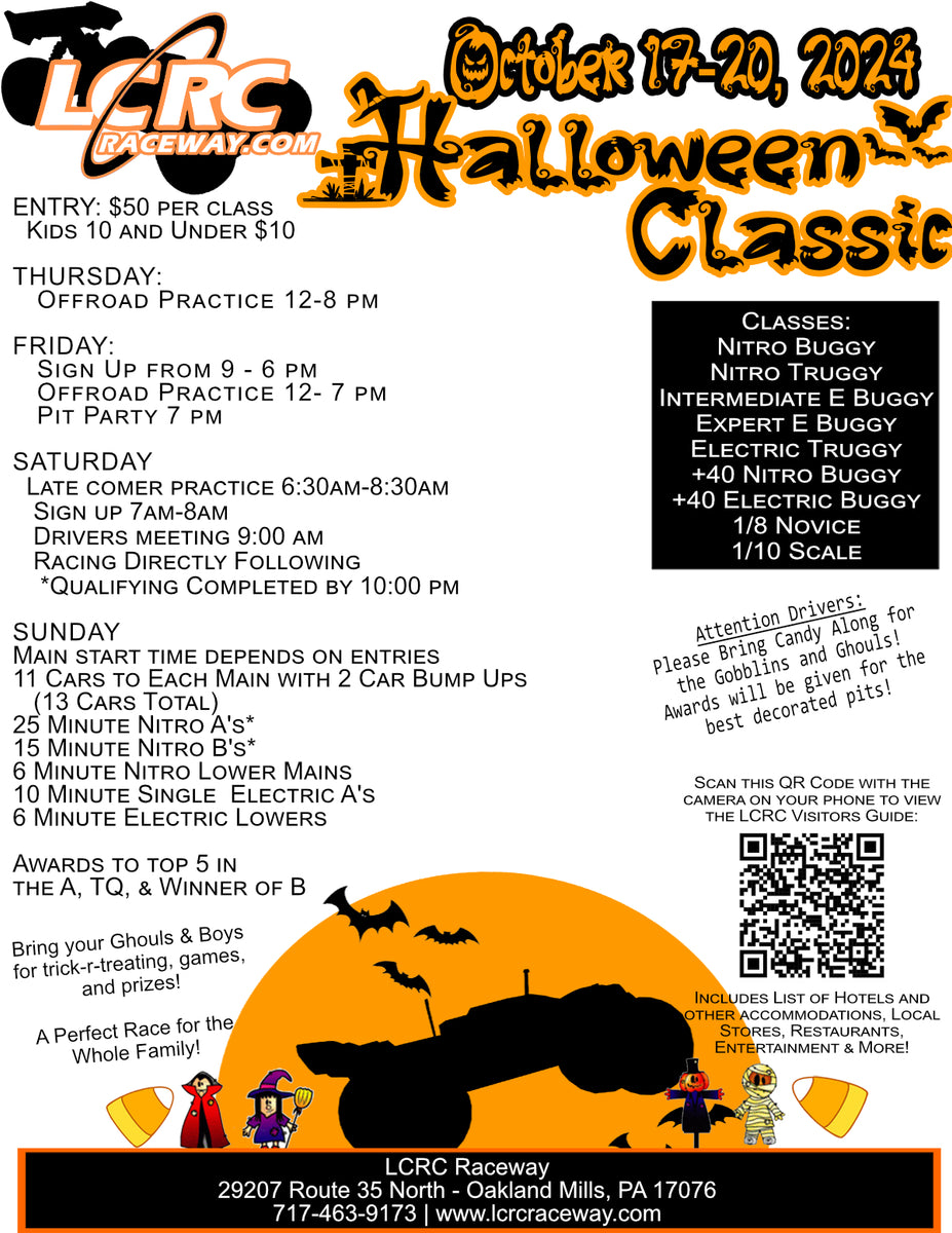 LCRC Presents: The Halloween Classic: October 17-20, 2024 – LCRC Raceway